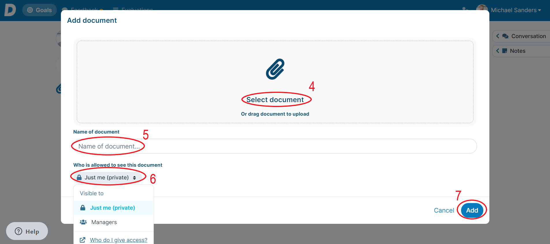 Where Can I Upload Documents Dialog